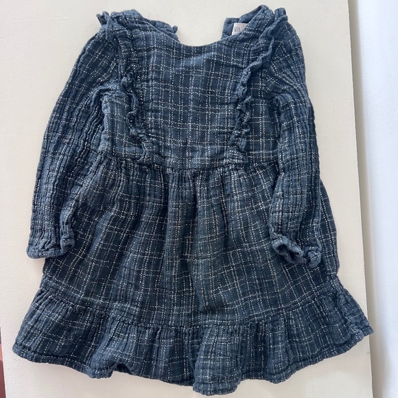 Zara | Dresses | Zara Black Dress With Silver Pattern 23 Years 2t 3t ...